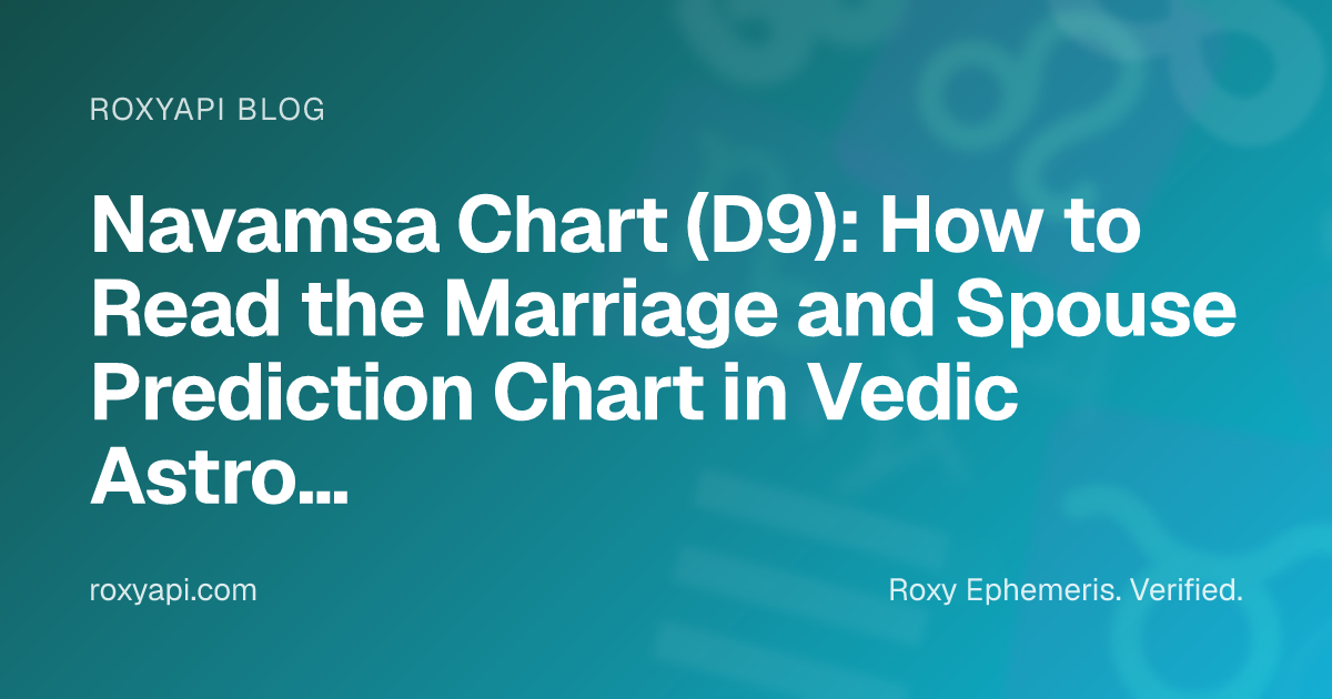 Navamsa Chart (D9): How to Read the Marriage and Spouse Prediction ...